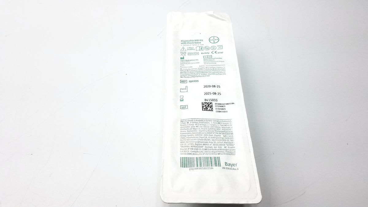 Bayer Disposable MRI Kit With Check Valve SQK 65VS – A Biomedical Service