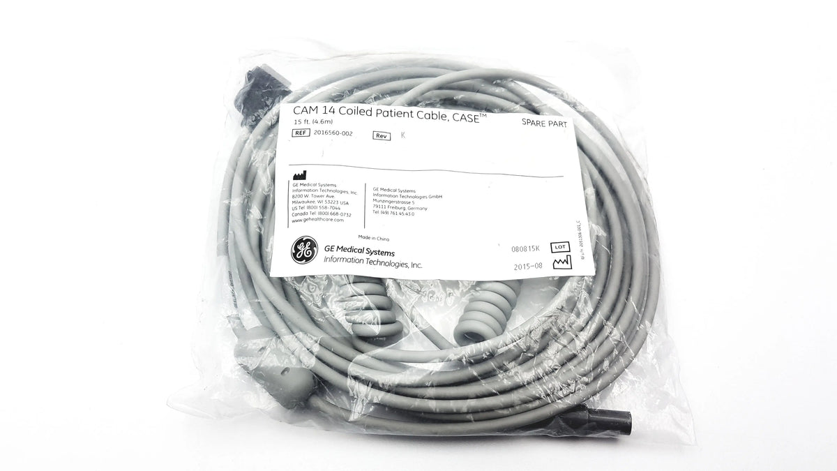 GE Medical 2016560-002 Cam 14 Coiled Patient Cable – A Biomedical Service