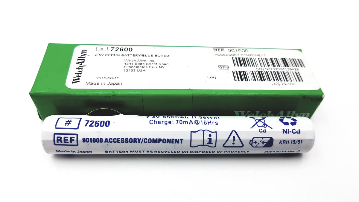 Welch Allyn 72600 Recycle Battery 2.4V 650mAh (1.56 Wh) – A Biomedical ...